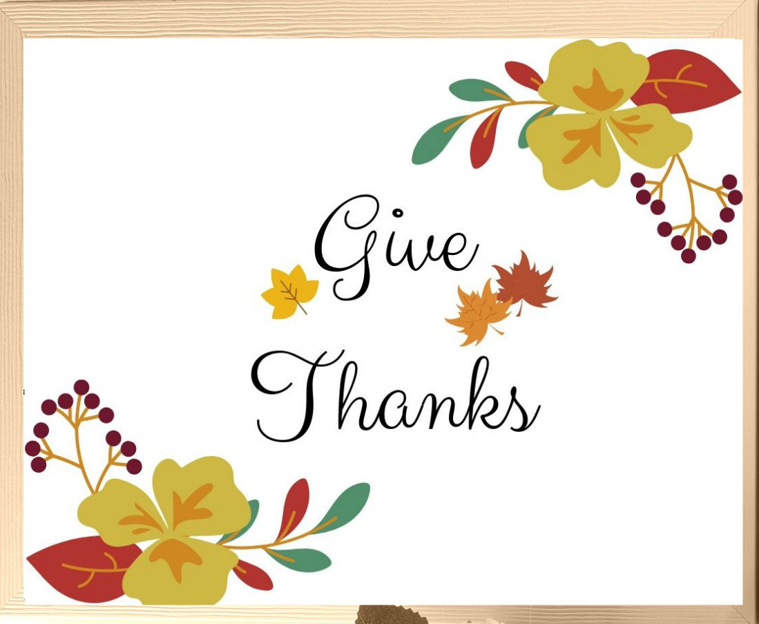 Give Thanks Fall Farmhouse Design Quote Print Wall Decor, Autumn Wall ...
