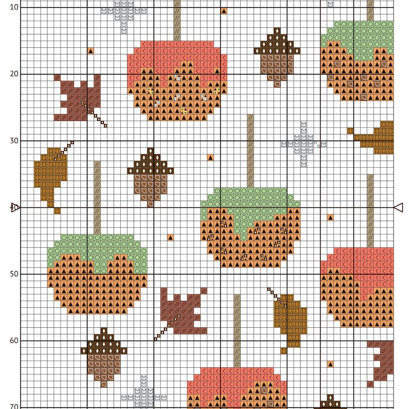 Caramel Apples Cross Stitch Pattern - Etsy