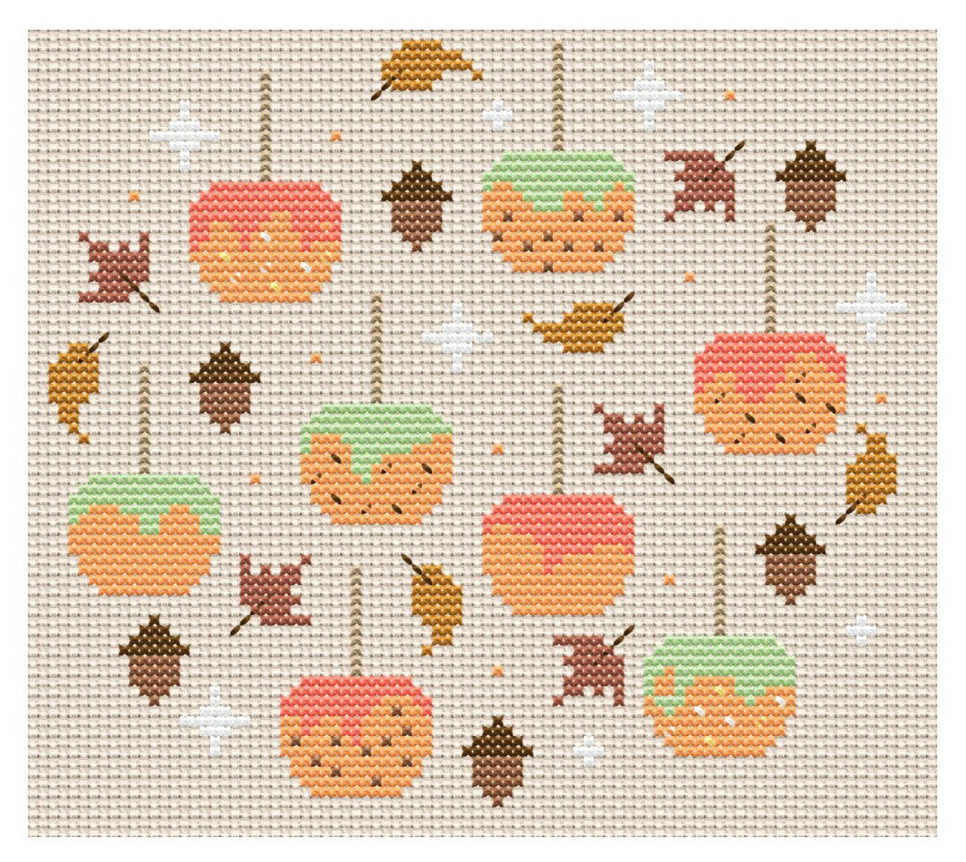 Caramel Apples Cross Stitch Pattern - Etsy