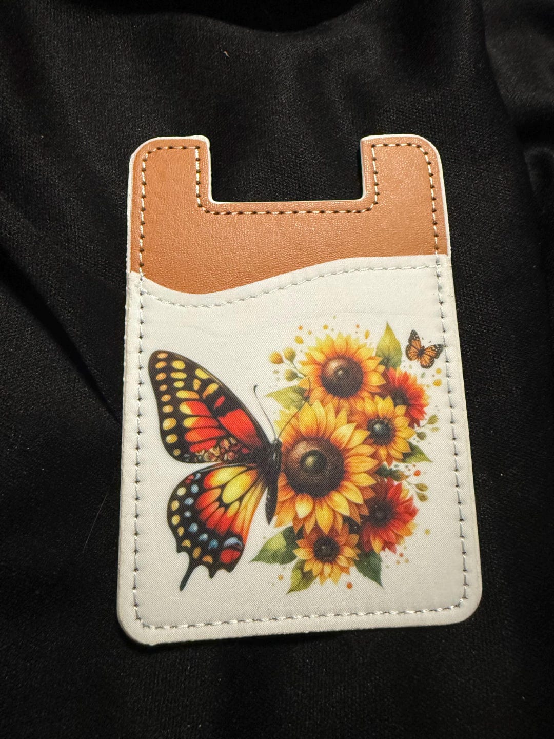 Monarch Butterfly Floral Sticky Wallet - Phone Card Holder - Etsy