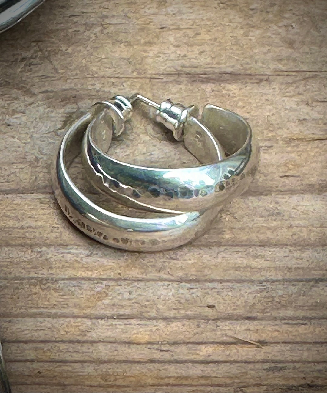 Hoop Earrings, Sterling Silver, Posts, Hammered, Handmade, Small - Etsy