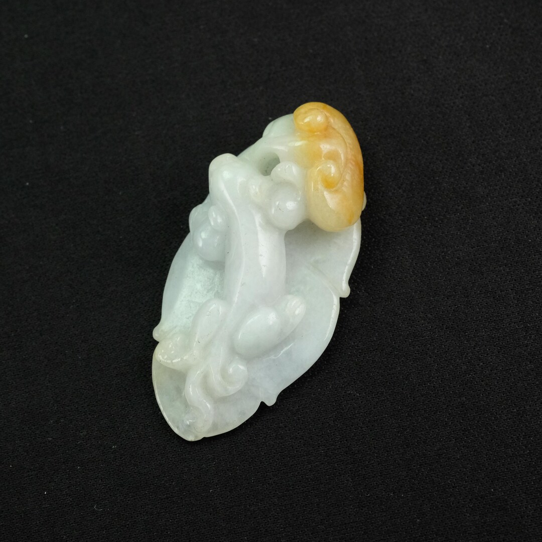 Rare Yellow Ruyi Pixiu Jadeite Pendant – Natural Fei Cui Leaf - Etsy