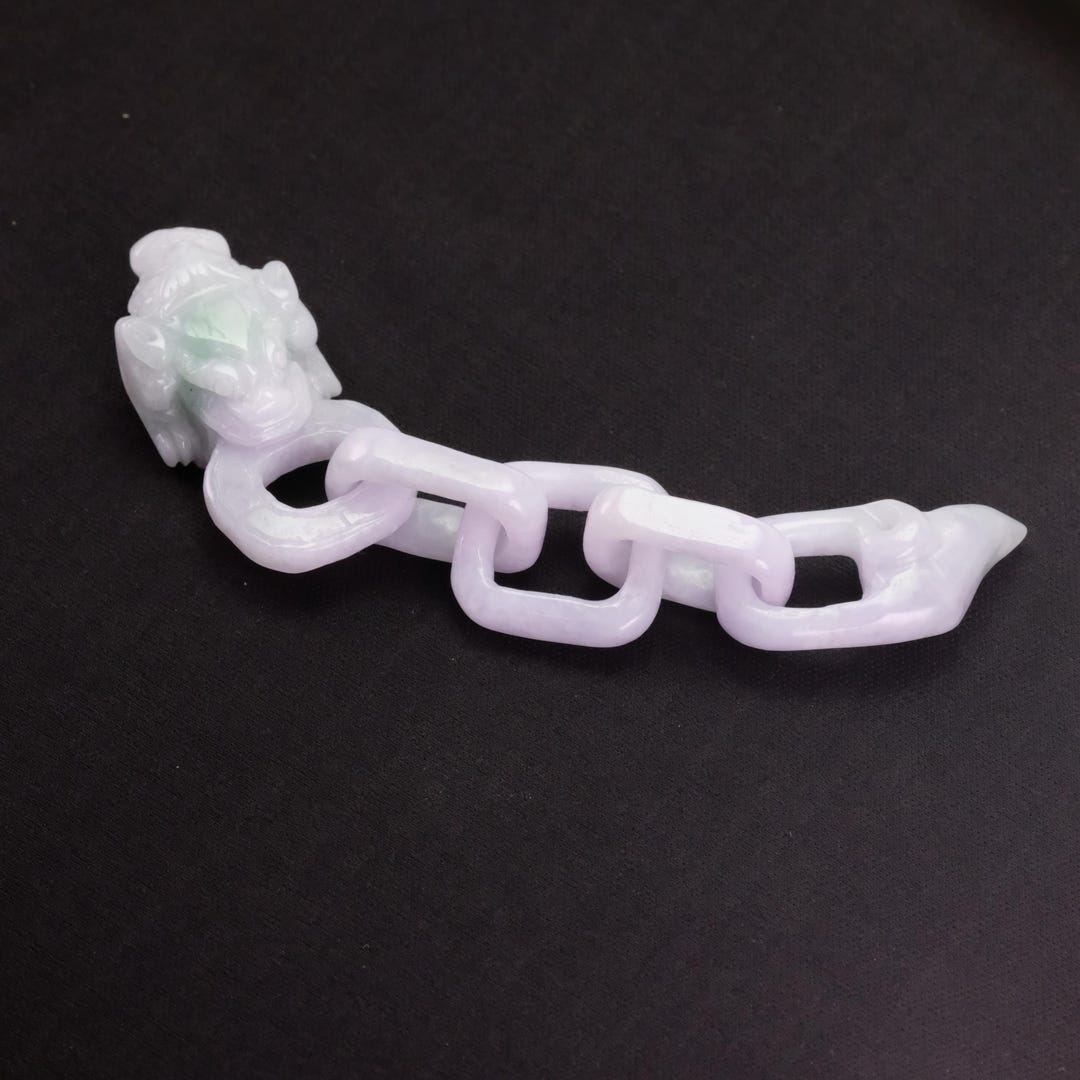 Chain Interlock Toad Lavender Green Jadeite Jade Round Beads Pendant ...