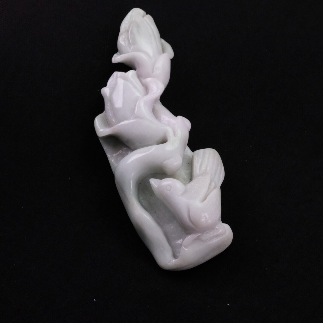 Bird Flower Handmade Natural Jadeite Jade Display - Etsy
