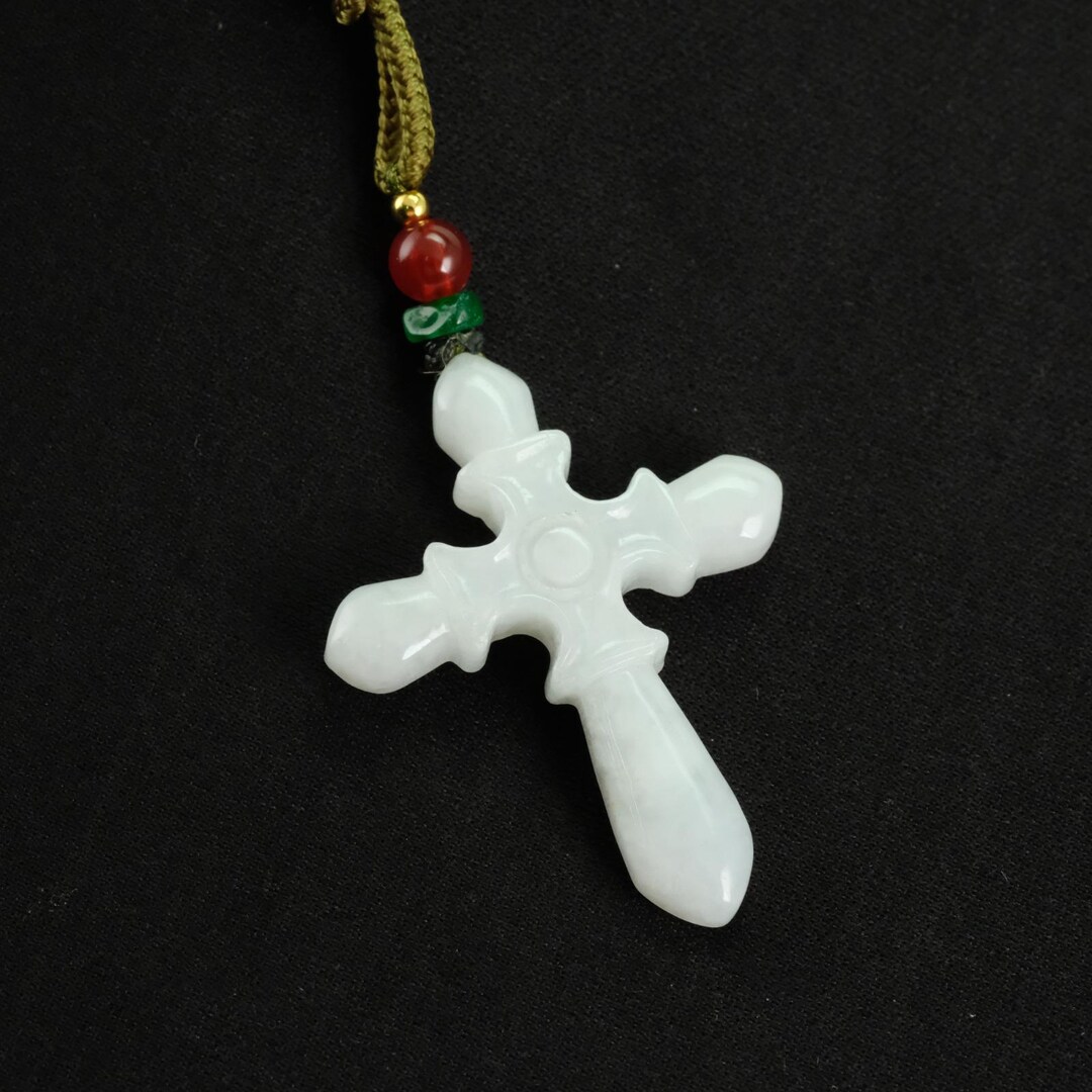 Crucifix Cross Green Handmade Natural Jadeite Jade Pendant - Etsy