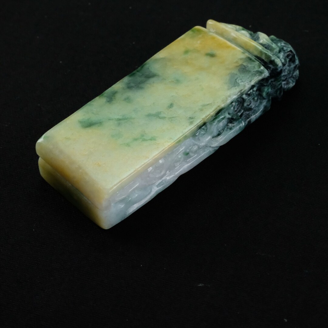 Pixiu 2 Color Name Chop Burma Natural Jadeite Jade Seal Chop Display - Etsy
