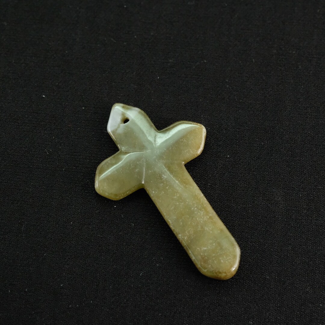 Crucifix Cross Yellowish Green Burma Jadeite Jade Pendant - Etsy