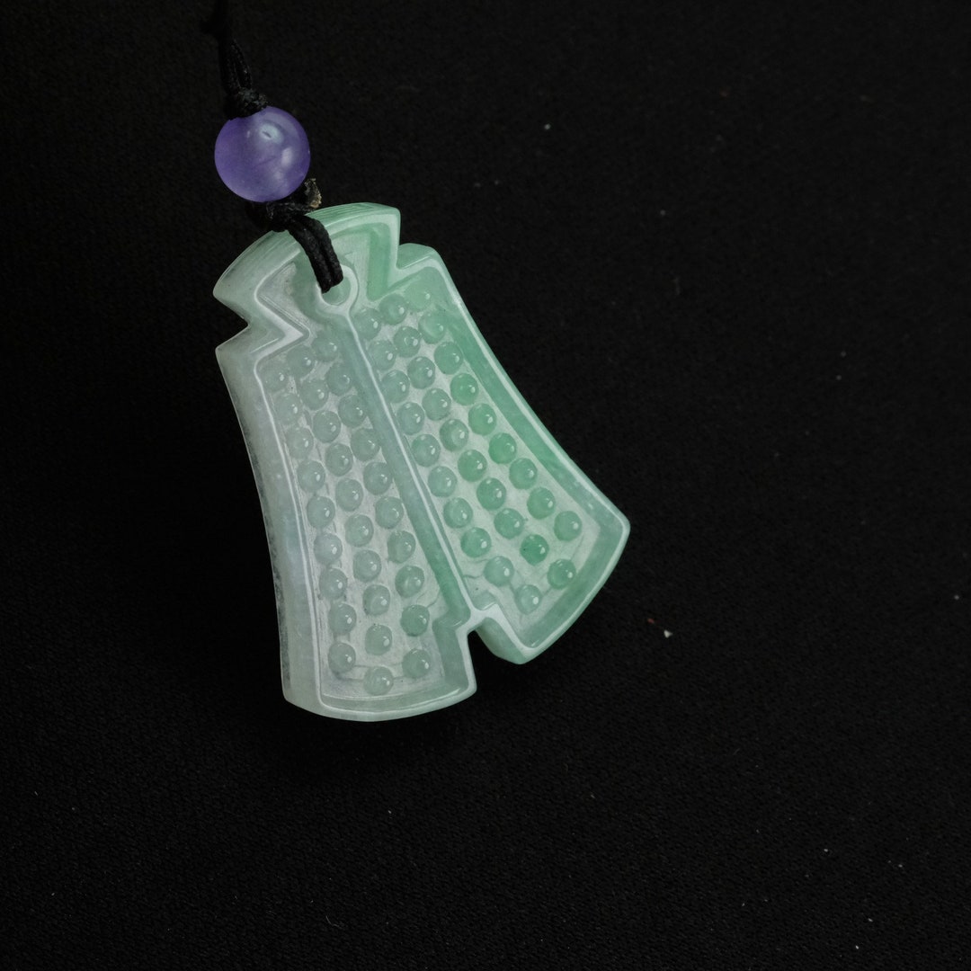 Ancient Spade Money Icy Imperial Handmade Natural Jadeite Jade Pendant ...