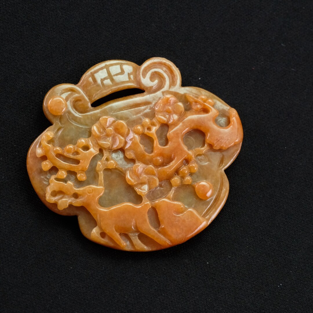 Tree Deer Ruyi Handmade Natural Red Jadeite Jade Pendant - Etsy