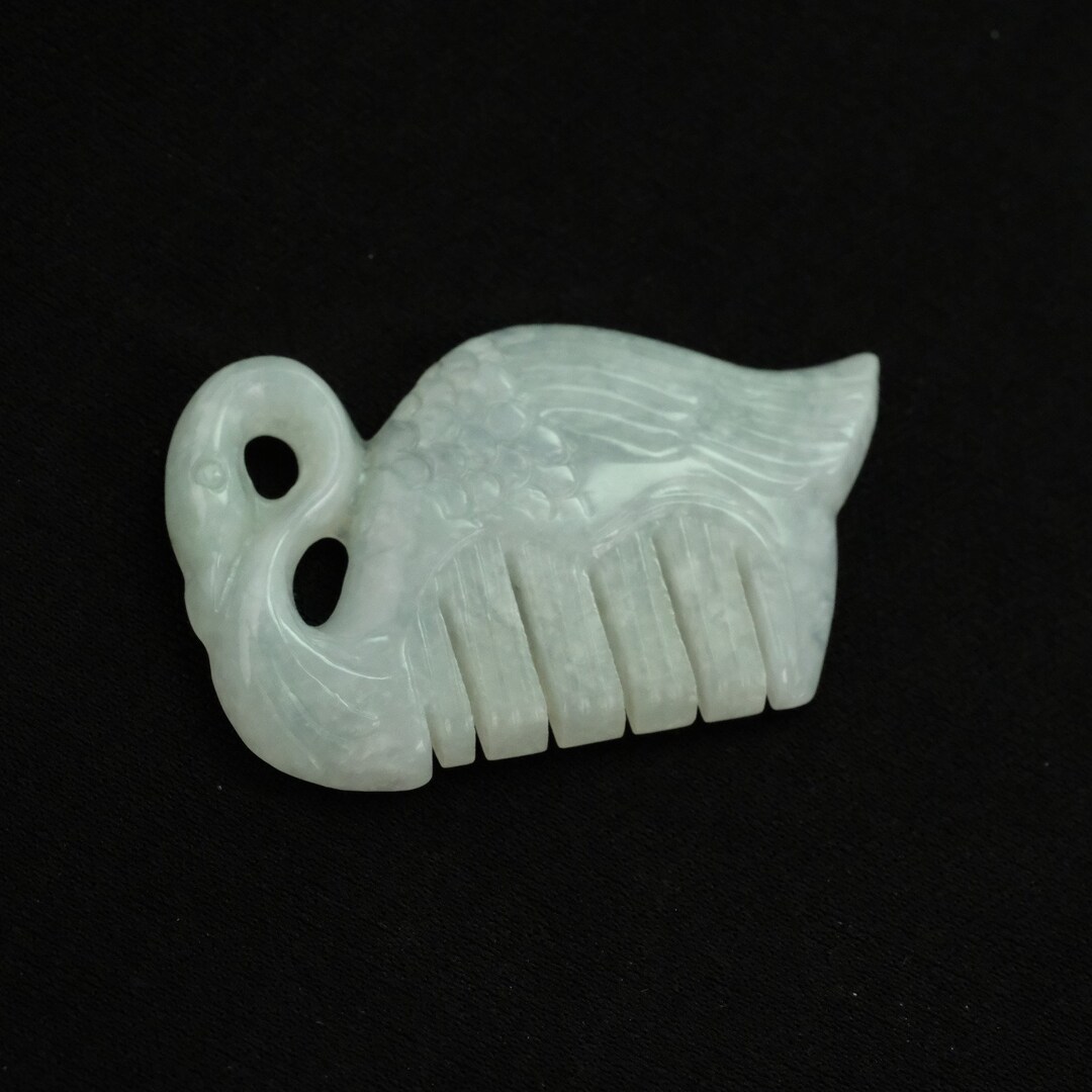 Swan Pelican Mini Comb Handmade Natural Jadeite Jade Pendant - Etsy
