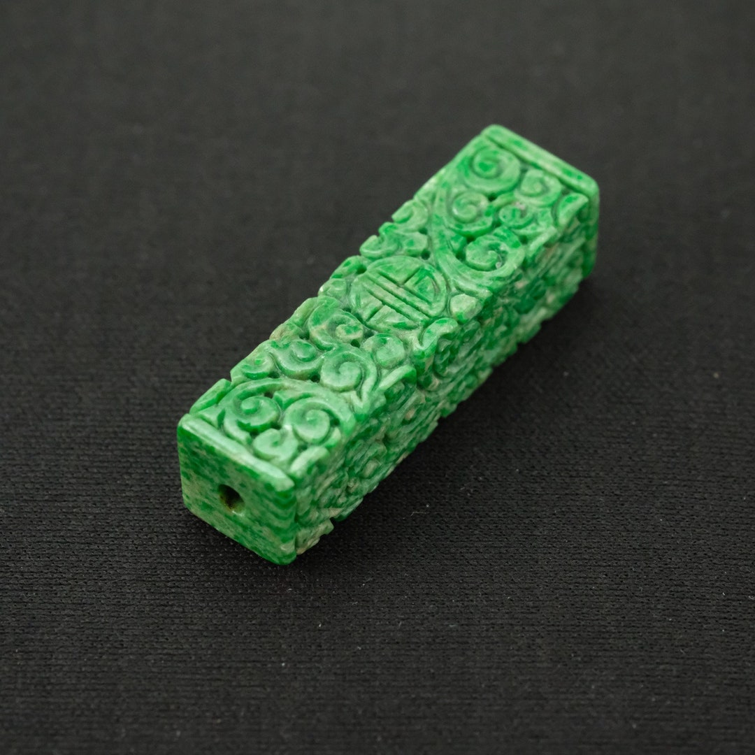 Square Column Imperial Handmade Natural Jadeite Jade Pendant - Etsy