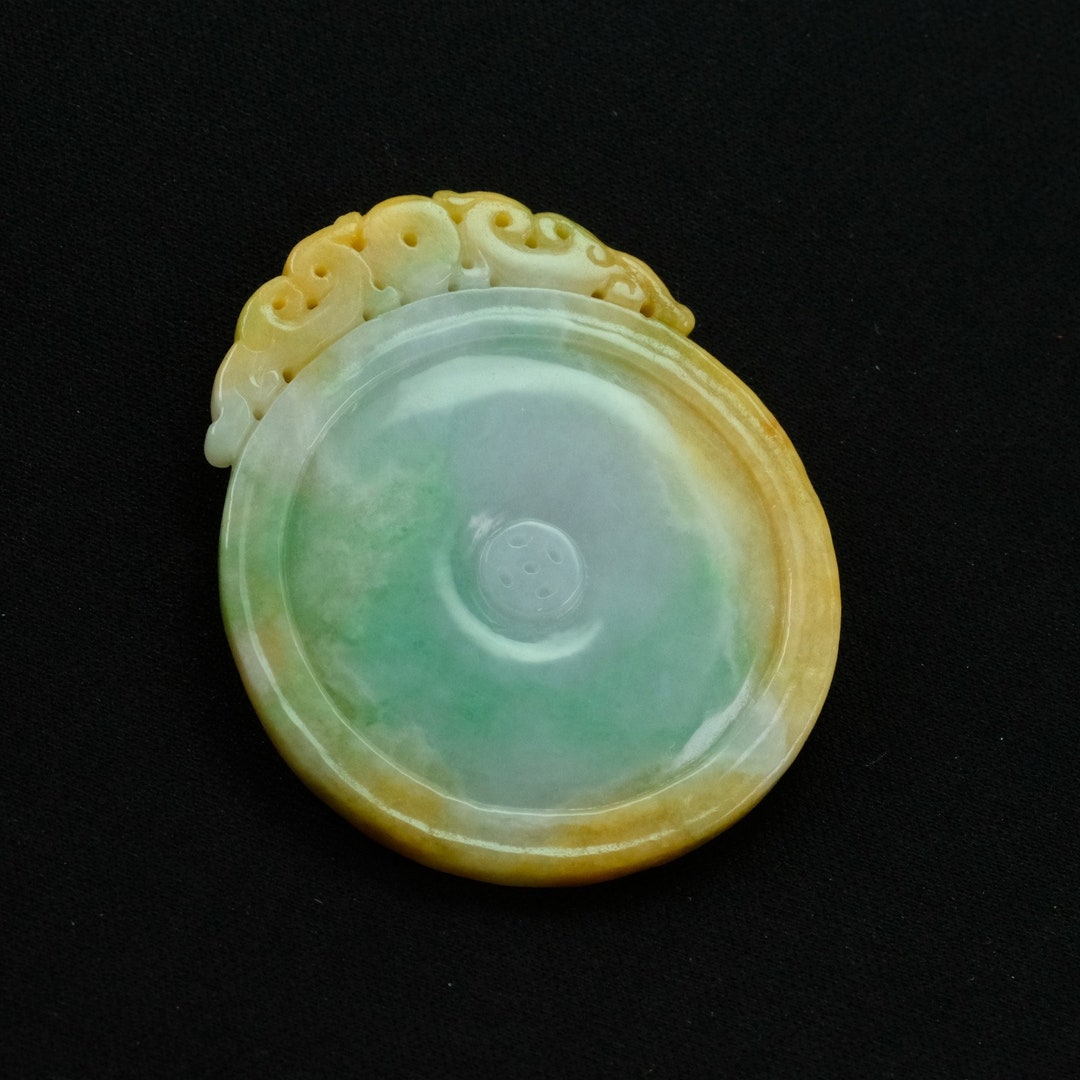 Rare 3 Color Circle Mirror Natural Jadeite Jade Pendant - Etsy