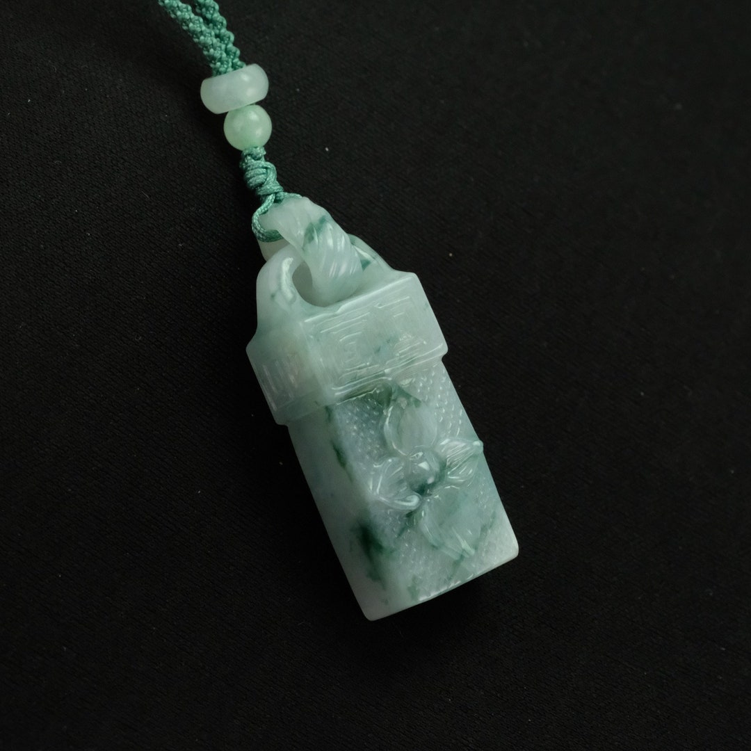 Unique Seal Name Chop Sign Chop Natural Jadeite Jade Pendant - Etsy
