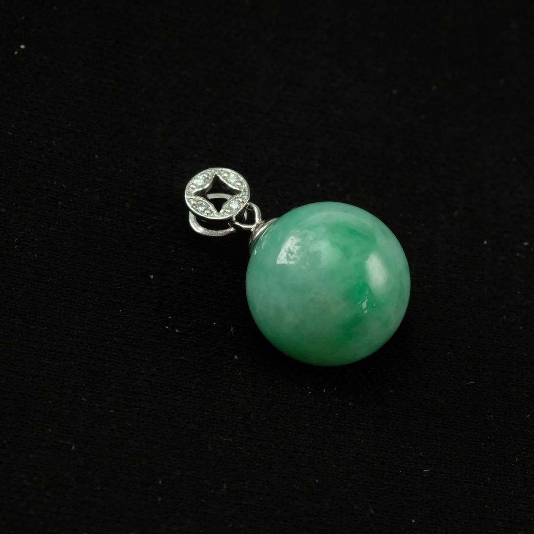 Imperial Apple Green Ball Bead Natural Jadeite Jade Pendant - Etsy