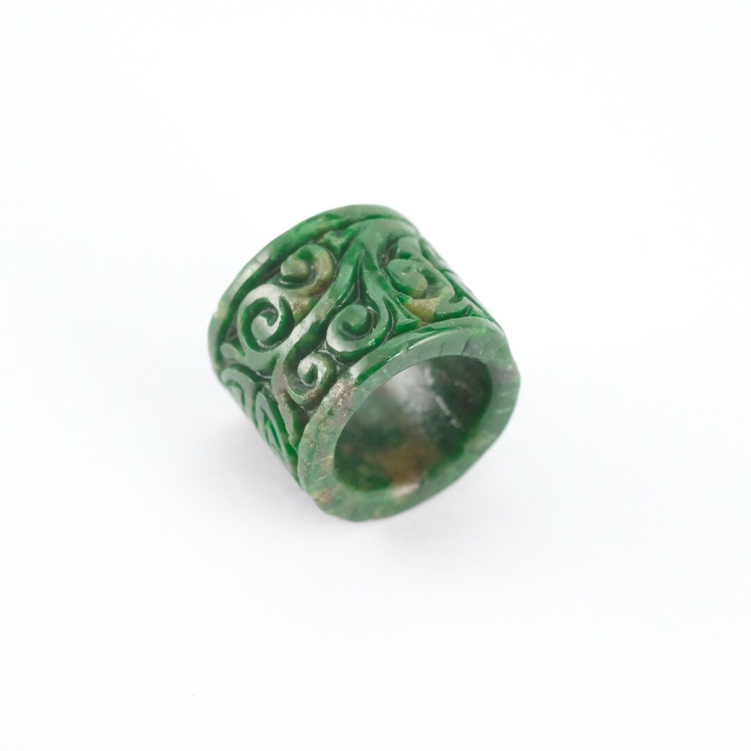 Antique Carved Straight Cut Wheel Handmade Natural Jadeite Jade Pendant ...