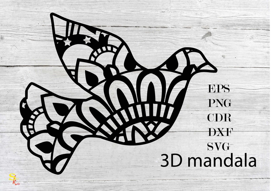 DOVE Mandala Svg Eps Png Cdr Dxf Digital Download - Etsy