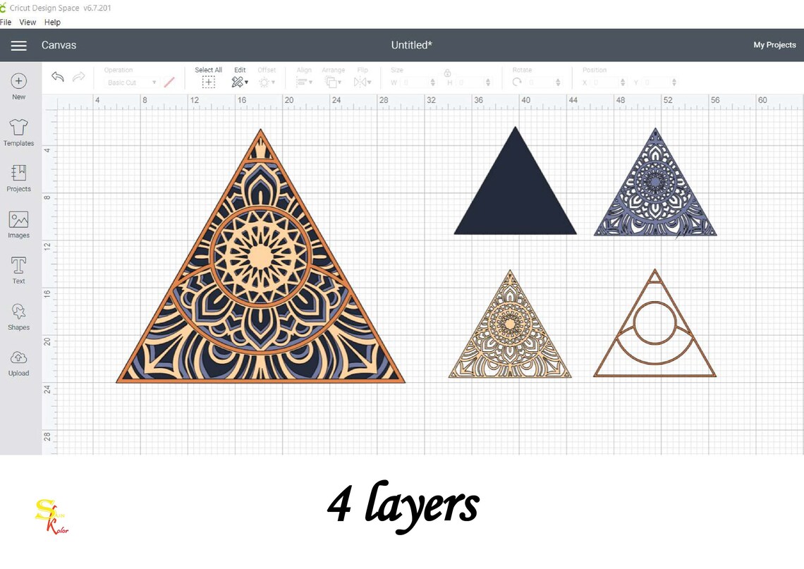 TRIANGLE 3D Mandala 4 Layers SVG EPS Files Digital - Etsy