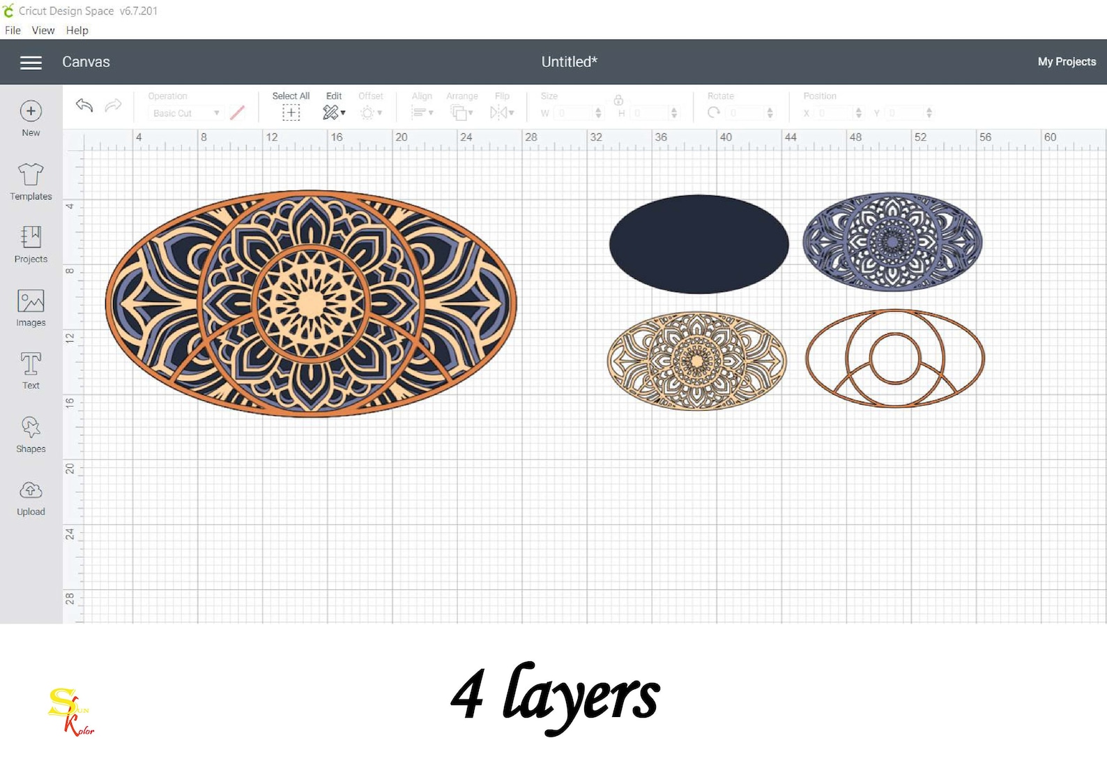 Elipse oval 3D Mandala 4 Layers SVG EPS Files - Etsy