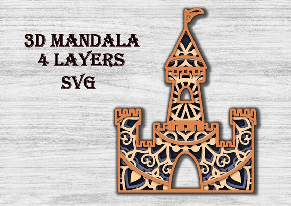 CASTLE 4 Layers 3d Mandala Only SVG Files | Etsy