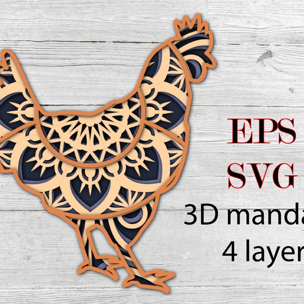 Rooster Mandala Svg - Etsy