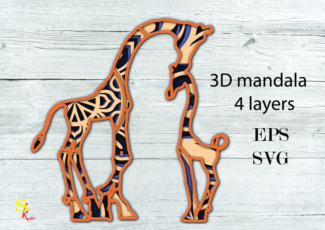 Giraffes With Baby, ,digital Download , SVG ( Seperate Layers ) + Eps ...
