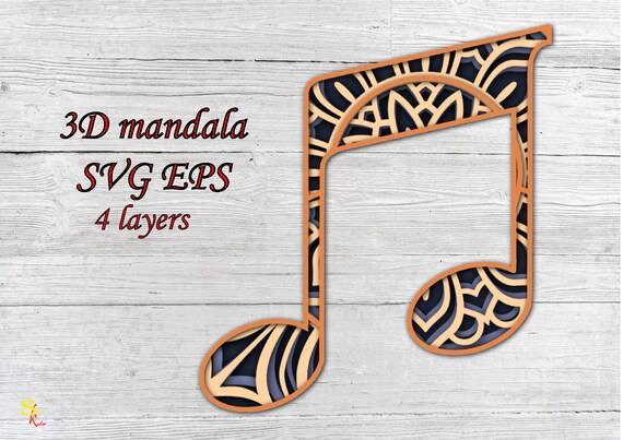 MUSIC NOTE Digital Download Svg Files With Seperate Layers | Etsy