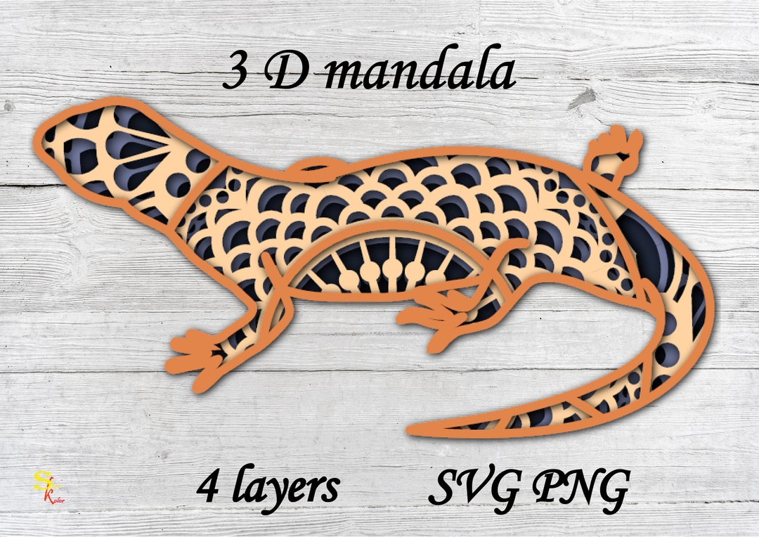 3 D Mandala , Lizard , SVG and PNG File , Digital Download - Etsy