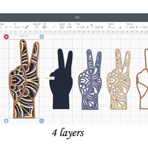 3 D Mandala , PEACE LOVE PAW and Peace Sign , 4 Layers , Svg and Eps ...