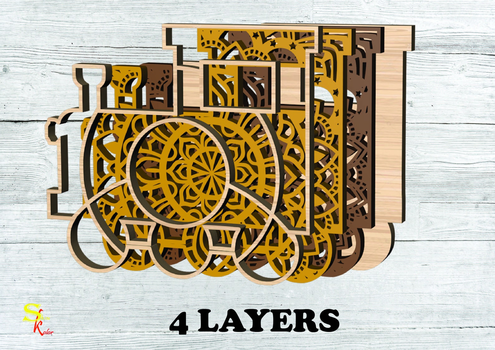 TRAIN 3 D Mandala , 4 Layers , Svg , Eps ,digital Download - Etsy