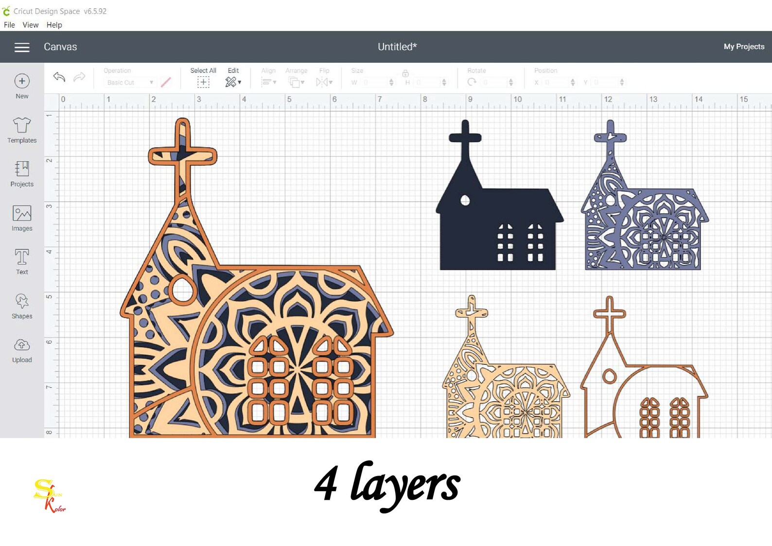 3 D Mandala CHURCH 4 Layers SVG EPS File Digital | Etsy