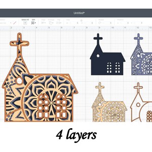 3 D Mandala CHURCH , 4 Layers , SVG EPS File , Digital; Download - Etsy