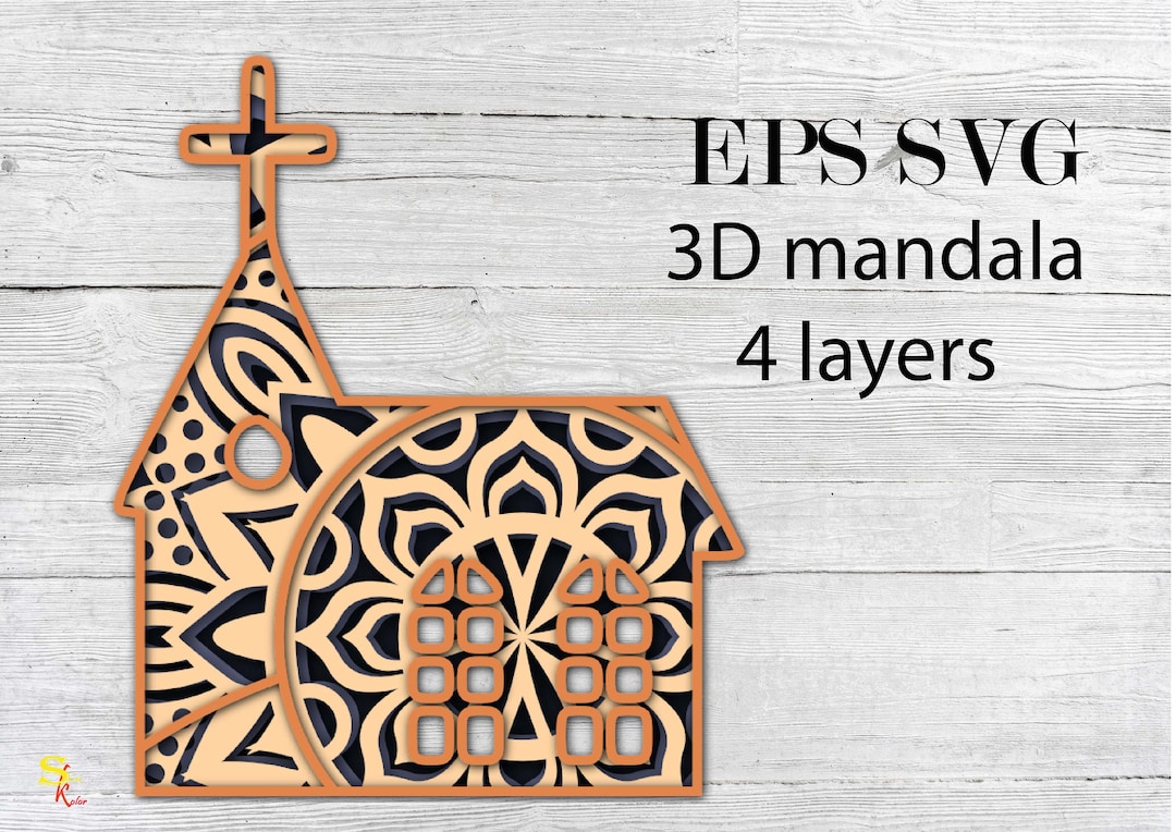 3 D Mandala CHURCH , 4 Layers , SVG EPS File , Digital; Download - Etsy