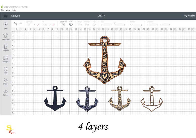 3 D Mandala Anchor 4 Layers Svg Eps Dxf Cdr Png - Etsy