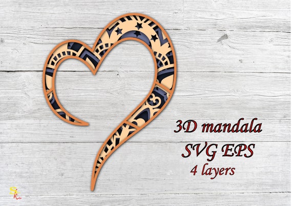 Heart Abstract Digital Download Svg File With Seperate | Etsy