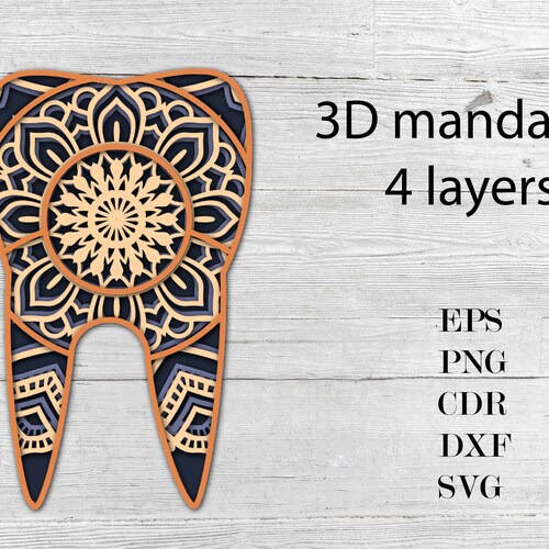 3D Mandala Tooth SVG File Teeth Mandala SVG Files Tooth - Etsy Hong Kong