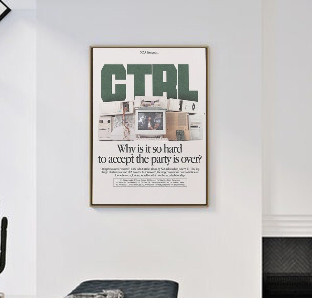 Ctrl SZA Poster Wall Art, Album Cover Print, SZA Wall Art