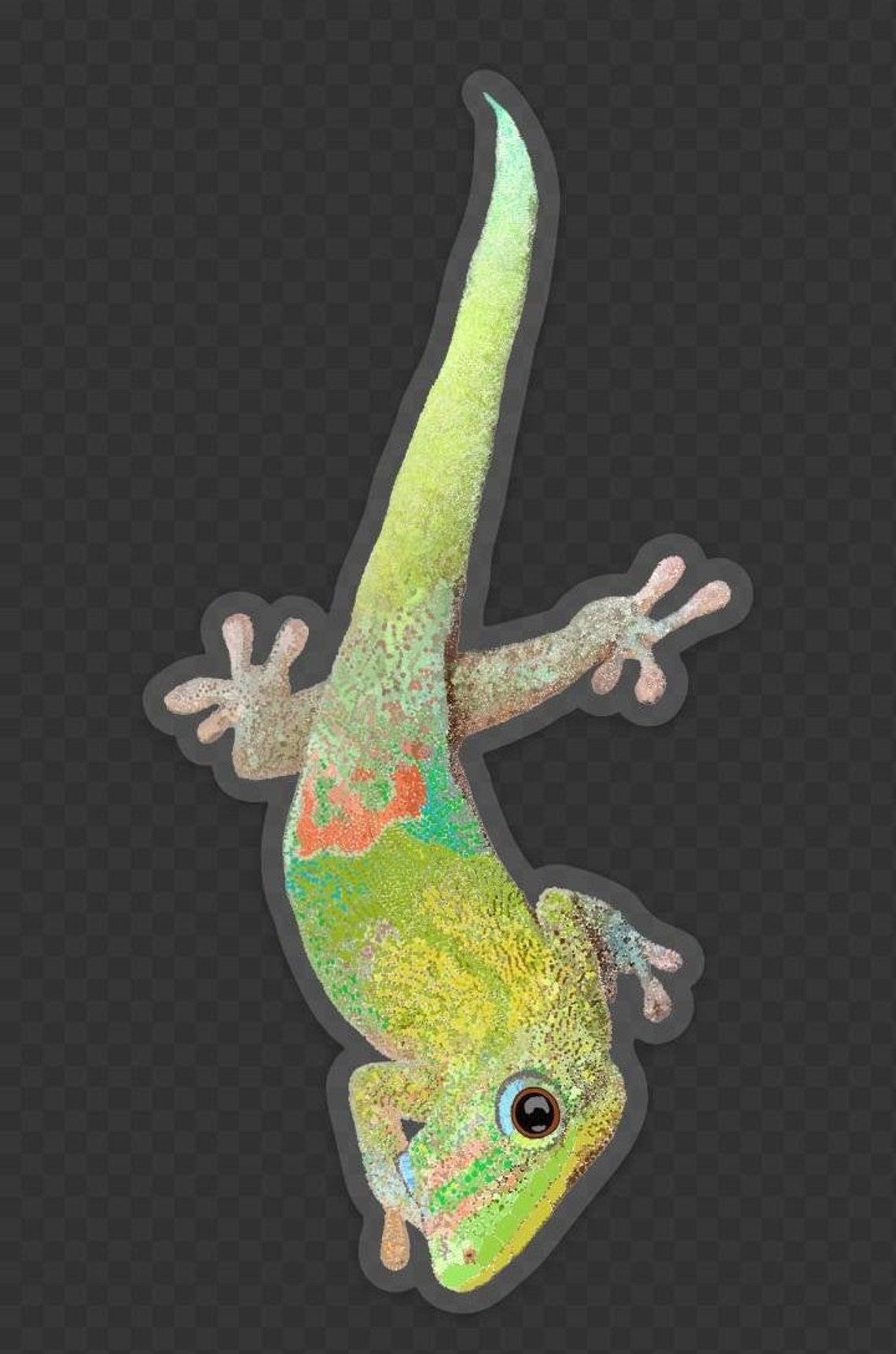 Gecko Sticker Gecko Decal Gecko Laptop Sticker Day Gecko | Etsy
