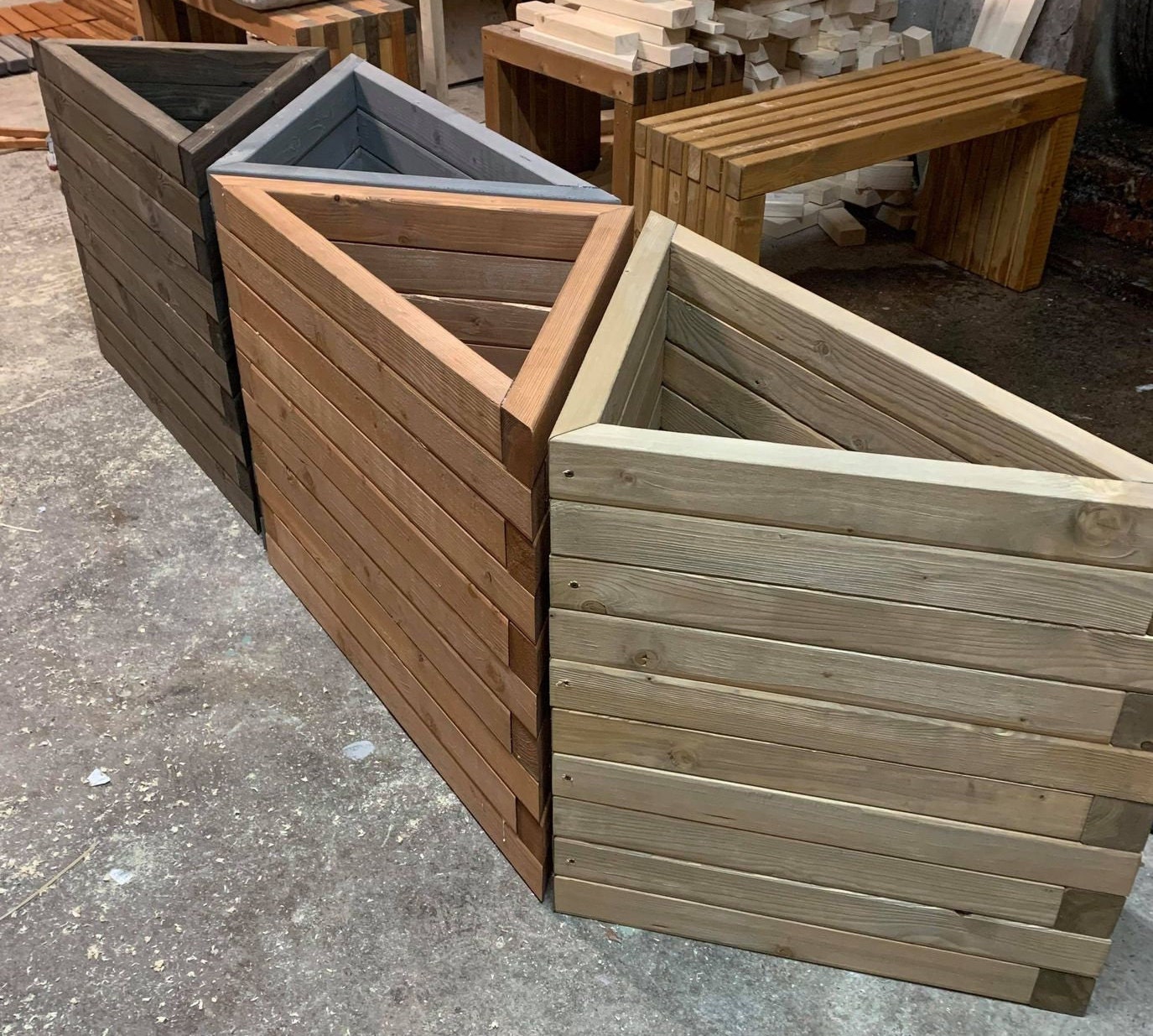 Corner Triangle Planter Flower Pot box Garden | Etsy