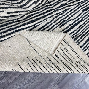 CUSTOM Moroccan Handmade Carpet , Black and White Beni Ourain Rug ...