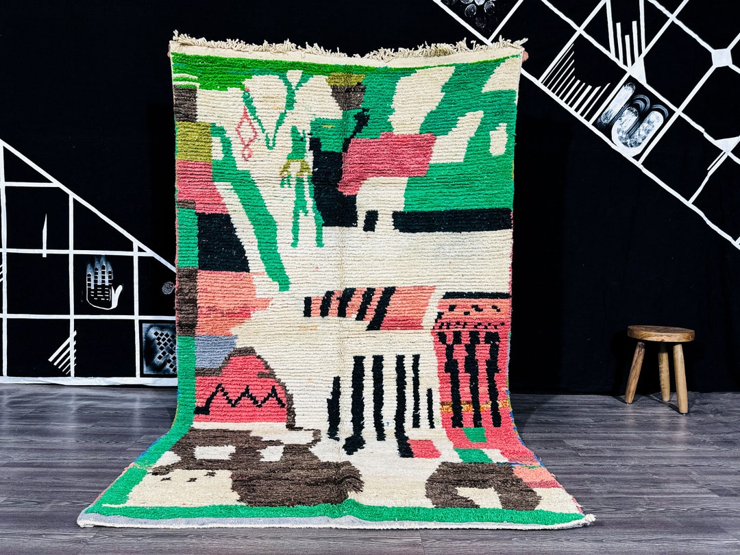 Pastel Rugs Green Rug for Living Room Abstract Pattern Area Rugs ...