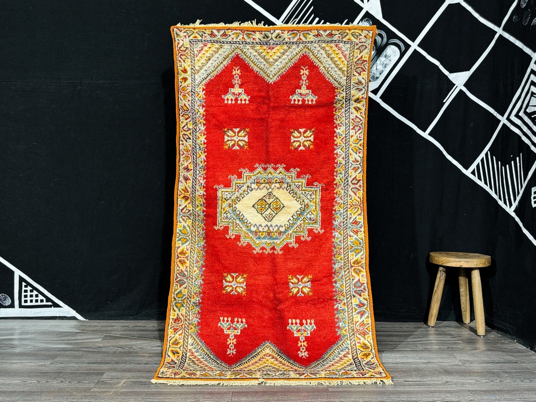 Entry Rug Traditional Entryway Rug Handmade Red Rug for Inside House ...