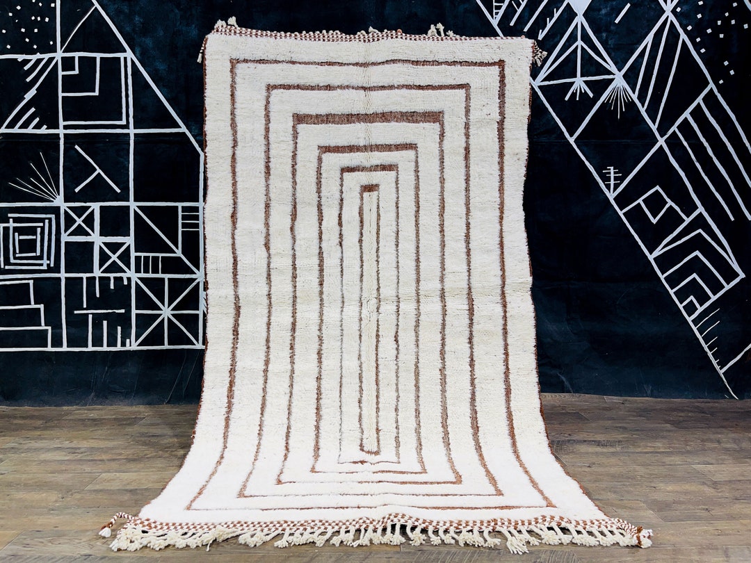 Engraved Rugs, Custom Beni Rug Made With 2 Technique Weaved and Knotted ...