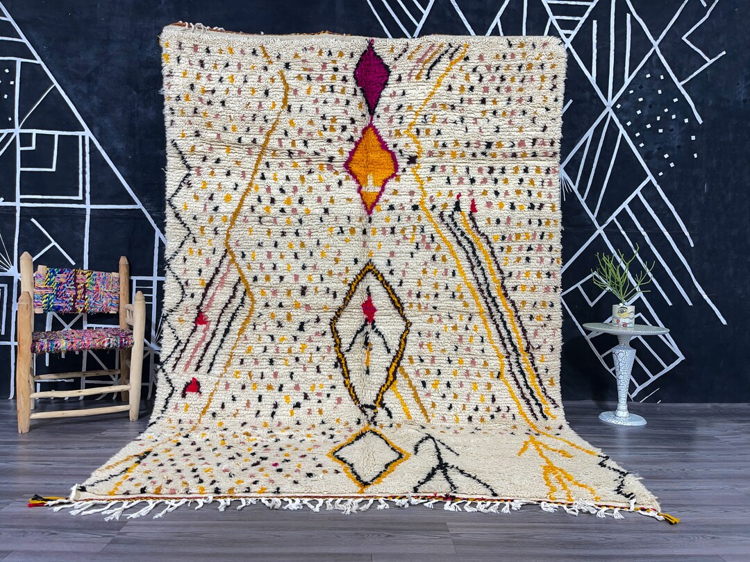 Wool Rug Handmade Moroccan-style Area Rug Runner Joyful Colorful Rug ...