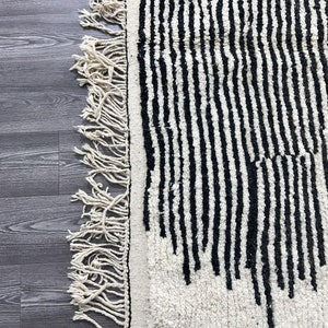 CUSTOM Moroccan Handmade Carpet , Black and White Beni Ourain Rug ...