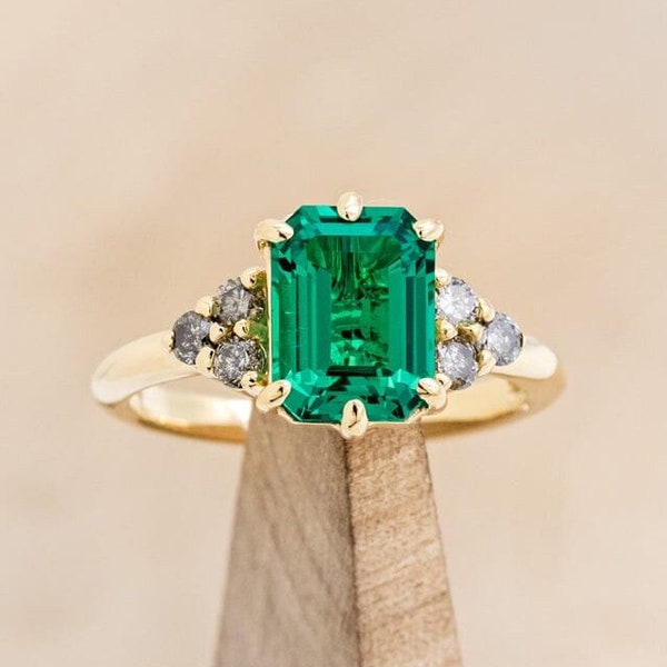 Lab Created Emerald Ring - Etsy