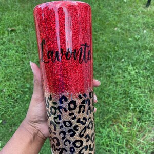 Red and Gold Cheetah Tumbler, Red and Gold Ombre, Red and Gold Glitter ...