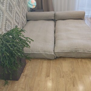 Hemp Sofa Futon.floor Sofa With Removable Linen Covers.large Floor ...
