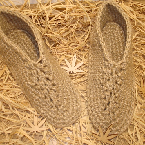 100% Hemp Slippers Hemp Socks Knitted Slippers/natural | Etsy