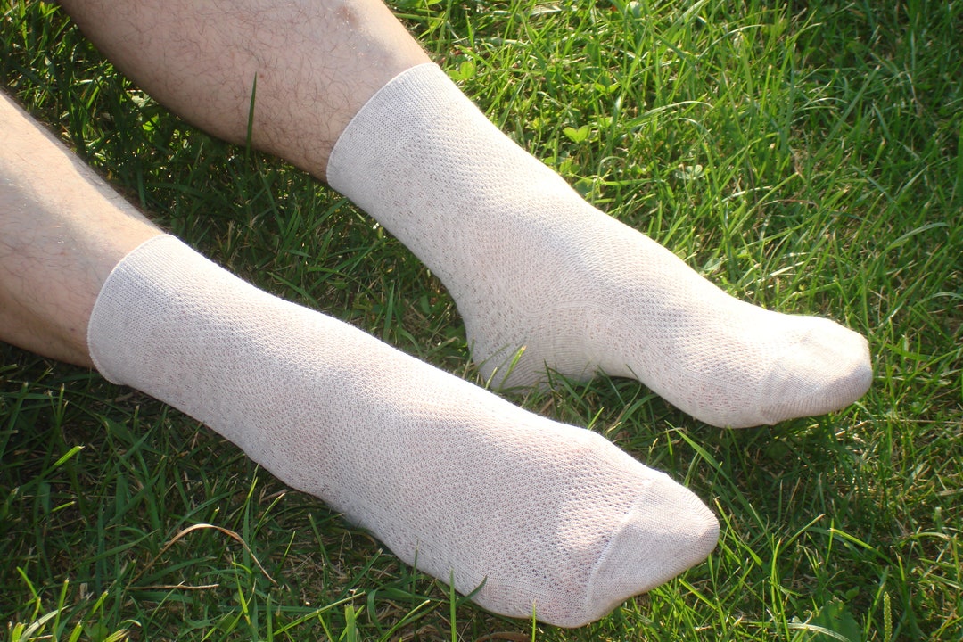Set of 5 Natural Linen Socks.mesh Socks for Men and Women.socks Are ...