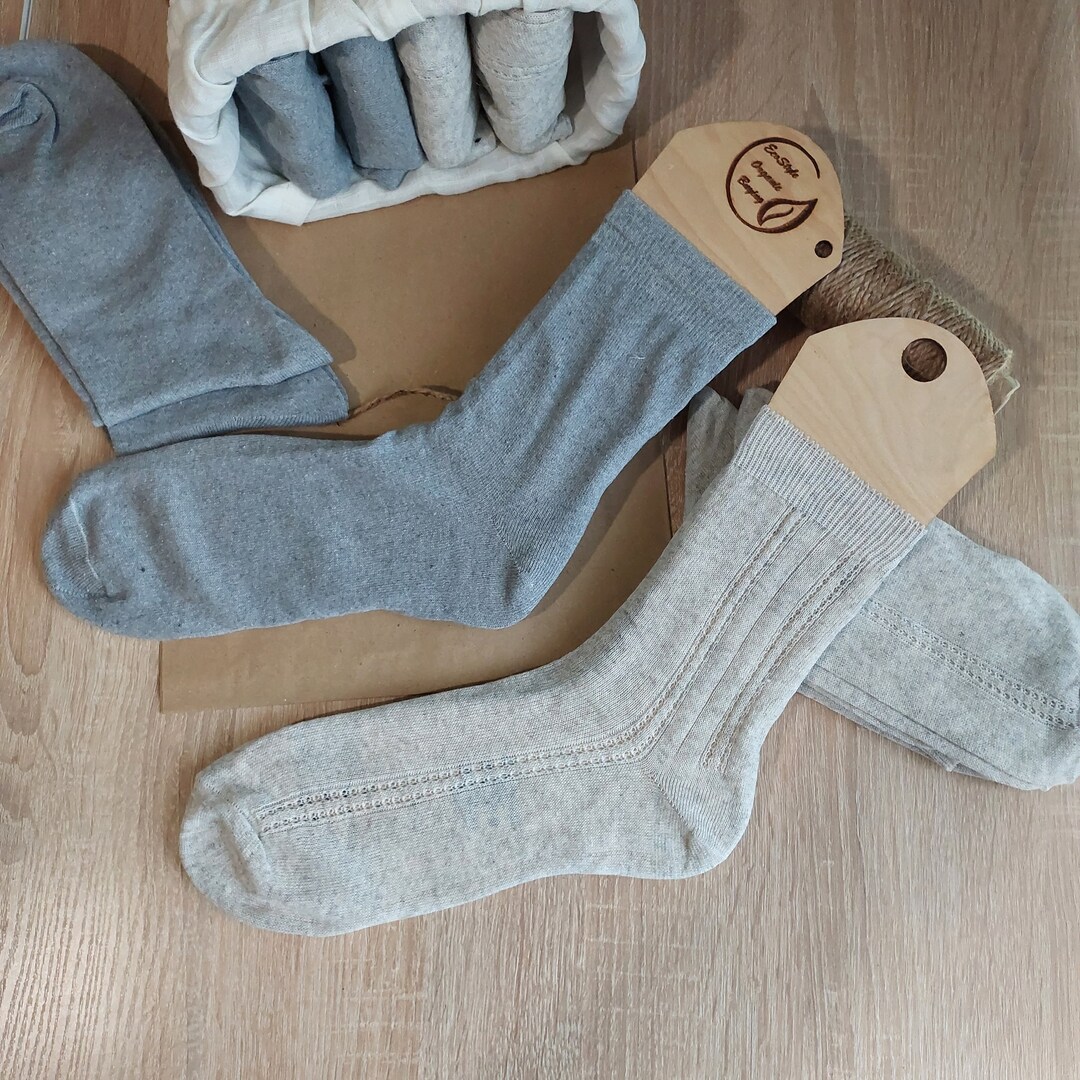 Set 10 Pairs Organic Linen Socks.high Calf Socks.natural Casual,thin ...